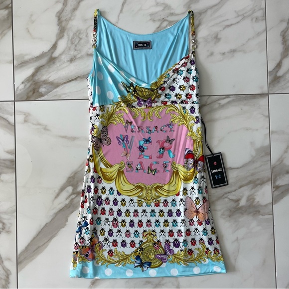 Versace | Dresses | Nwt Versace 223 Butterflies Ladybug Dua Lipa Dress 8 | Poshmark